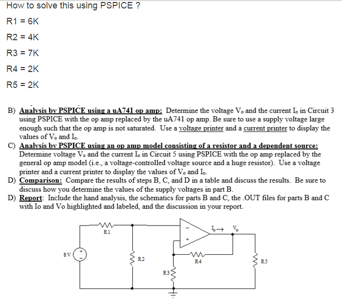Solved How to solve this using PSPICE ? Analysis bv PSPICE | Chegg.com