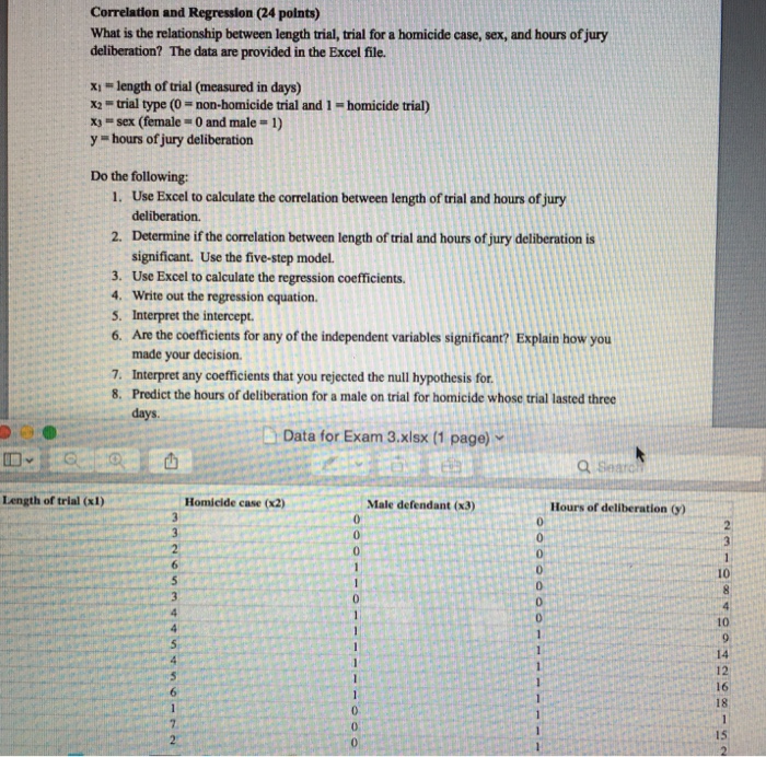 Solved Correlation and Regression What is the relationship | Chegg.com
