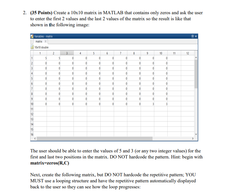 How To Create A Matrix In Matlab With Same Value