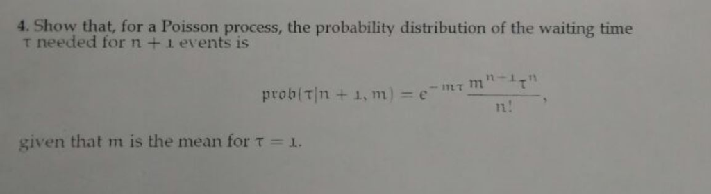 4. Show that, for a Poisson process, the probability | Chegg.com