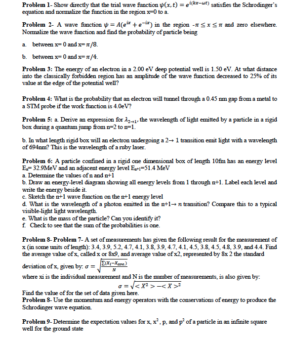 Solved Show Directly That The Trial Wave Function Psi X T