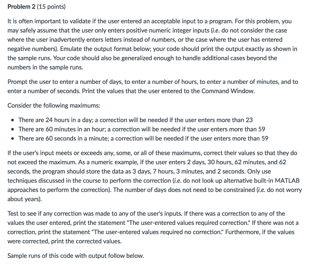 Solved Problem 2 (15 points) It is often important to | Chegg.com