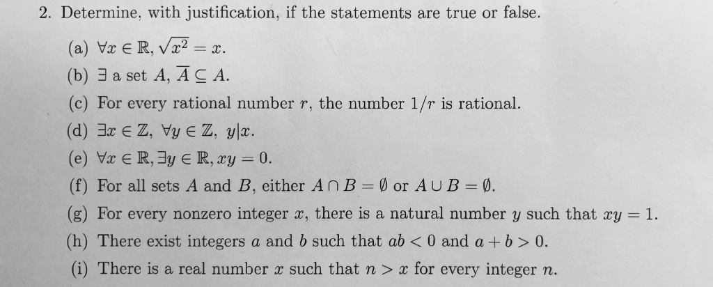 Solved Determine, with justification, if the statements are | Chegg.com