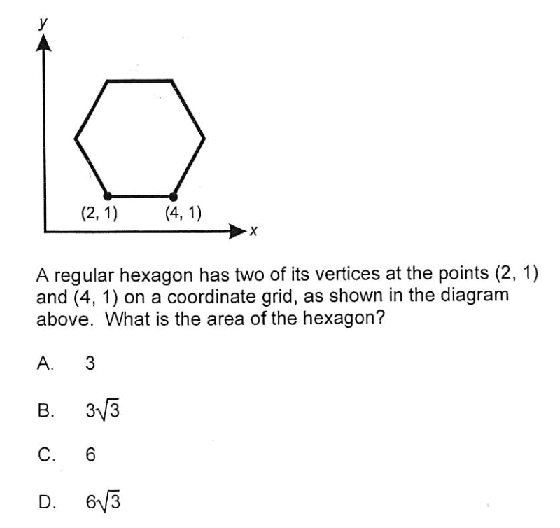 Solved A regular hexagon has two of its vertices at the | Chegg.com