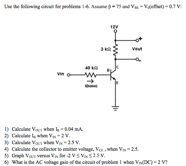 Solved Use the following circuit for problems 1-6. Assume | Chegg.com