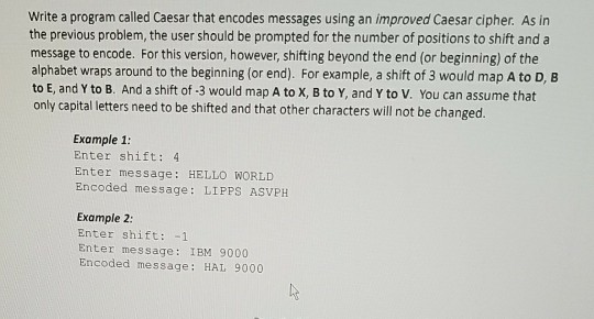 Solved Write A Program Called Caesar That Encodes Messages 8641