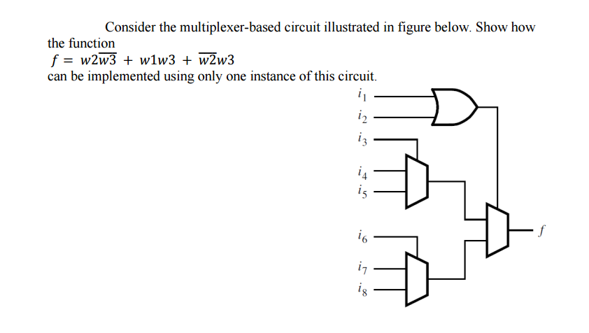 Solved Consider the multiplexer-based circuit illustrated in | Chegg.com