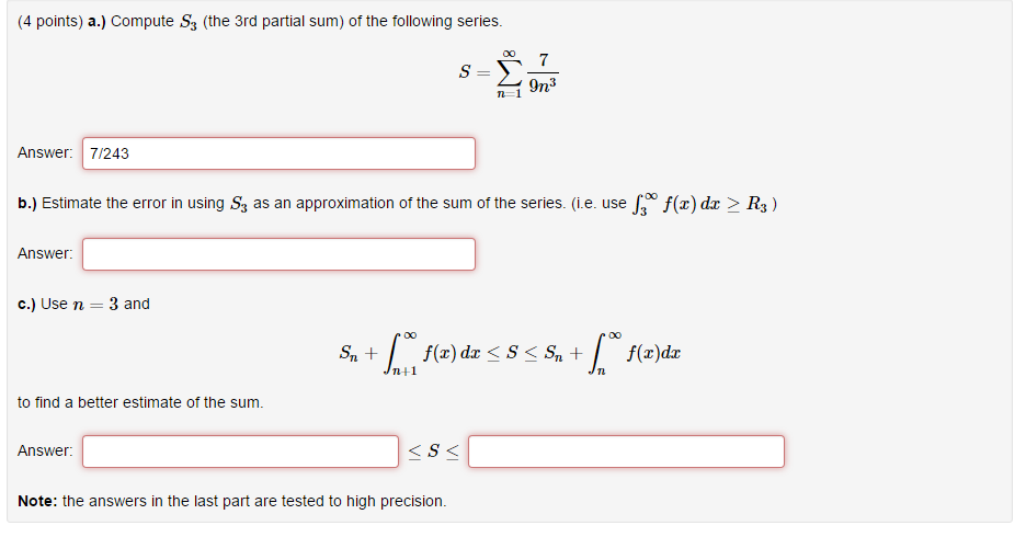 Solved Compute S_3 (the 3rd partial sum) of the following | Chegg.com
