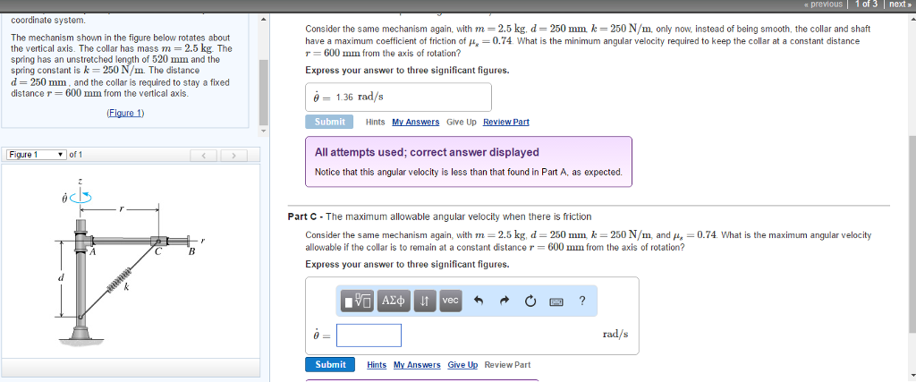 Solved The mechanism shown in the figure below rotates about | Chegg.com