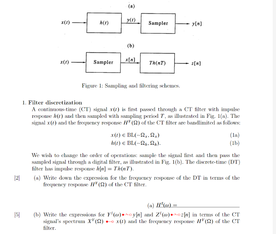 A continuous-time (CT) signal x(t) is first passed | Chegg.com