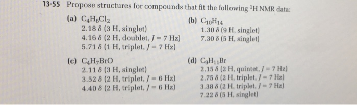 Solved Propose structures for compounds that fit the | Chegg.com