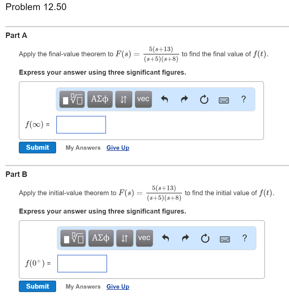 Solved Problem 12.50 Part A 5(+13)to find the final value of | Chegg.com