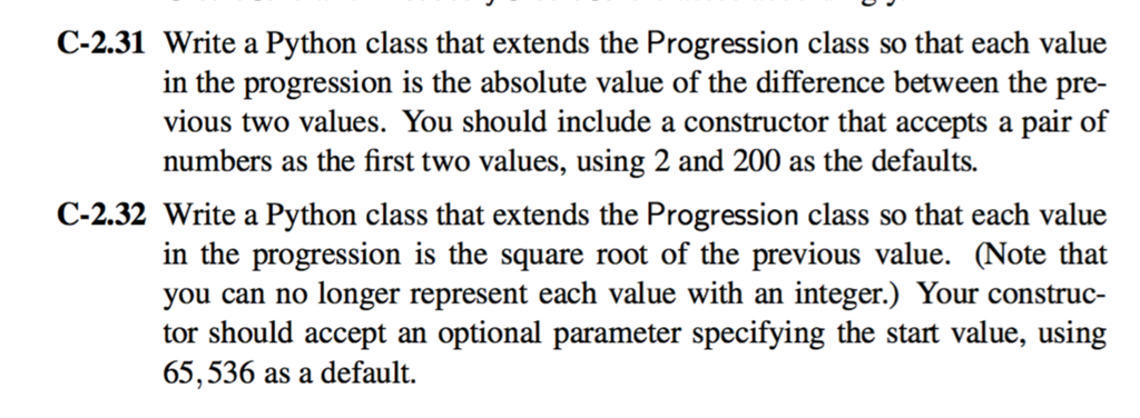 Solved R-2.13 Exercise R-2.12 asks for an implementation of | Chegg.com