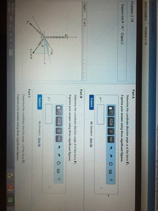 Solved Determine The Coordinate Direction Angle Alpha Of The