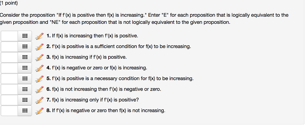 Solved (1 point) Consider the proposition "If f (x) is | Chegg.com