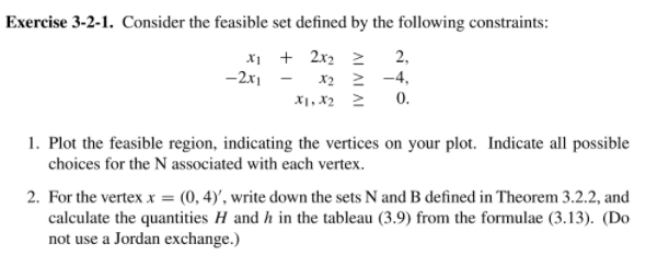 Solved Exercise 3-2-1. Consider the feasible set defined by | Chegg.com