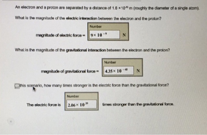 Solved An electron and a proton are separated by a distance | Chegg.com