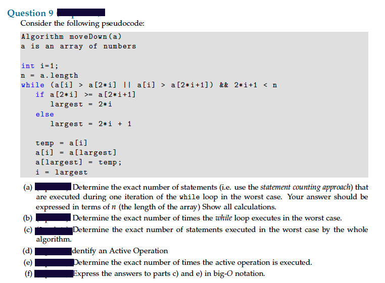 (a)Determine the exact number of statements (i.e. use | Chegg.com