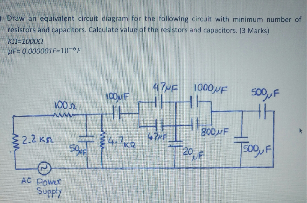 Solved Draw an equivalent circuit diagram for the following | Chegg.com