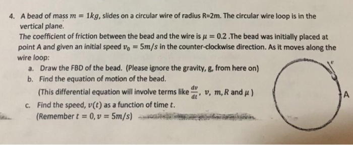 Solved: A Bead Of Mass M = 1 Kg, Slides On A Circular Wire... | Chegg.com