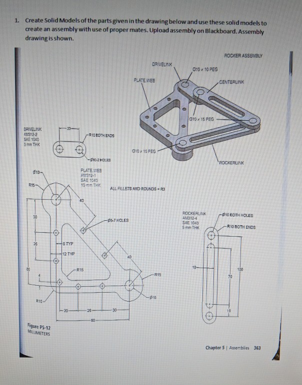 Create Solid Models of the parts given in the drawing | Chegg.com