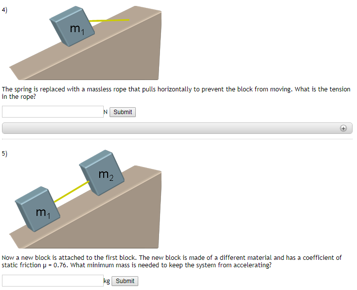Solved A block with mass m1 = 8.6 kg is on an incline with | Chegg.com