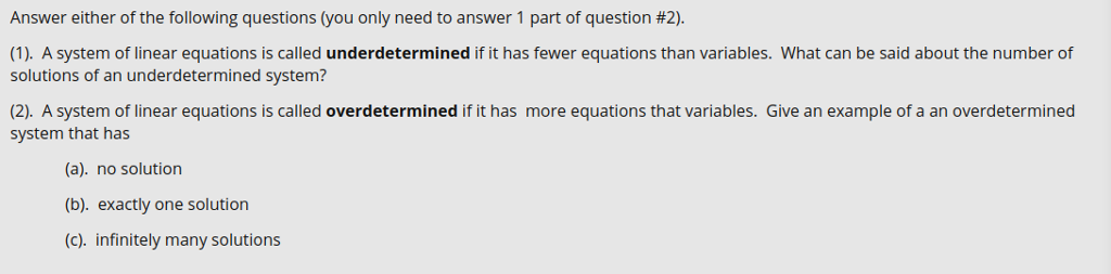 Solved Answer either of the following questions (you only | Chegg.com