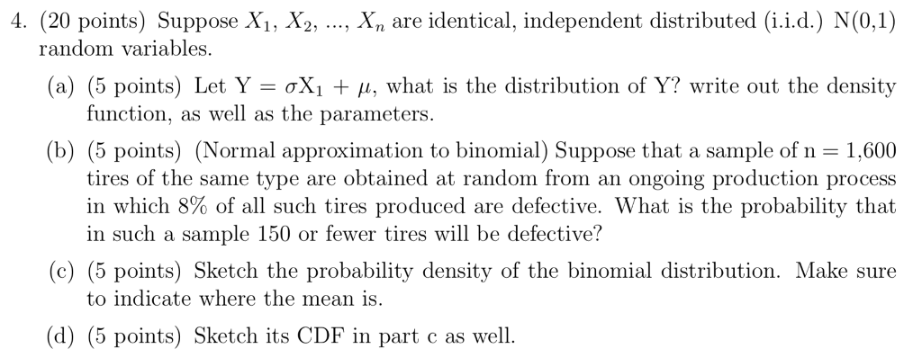 Solved 4. (20 points) Suppose X1, X2, ..., Xn are identical, | Chegg.com