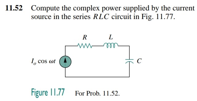 Solved 11.52 Compute the complex power supplied by the | Chegg.com