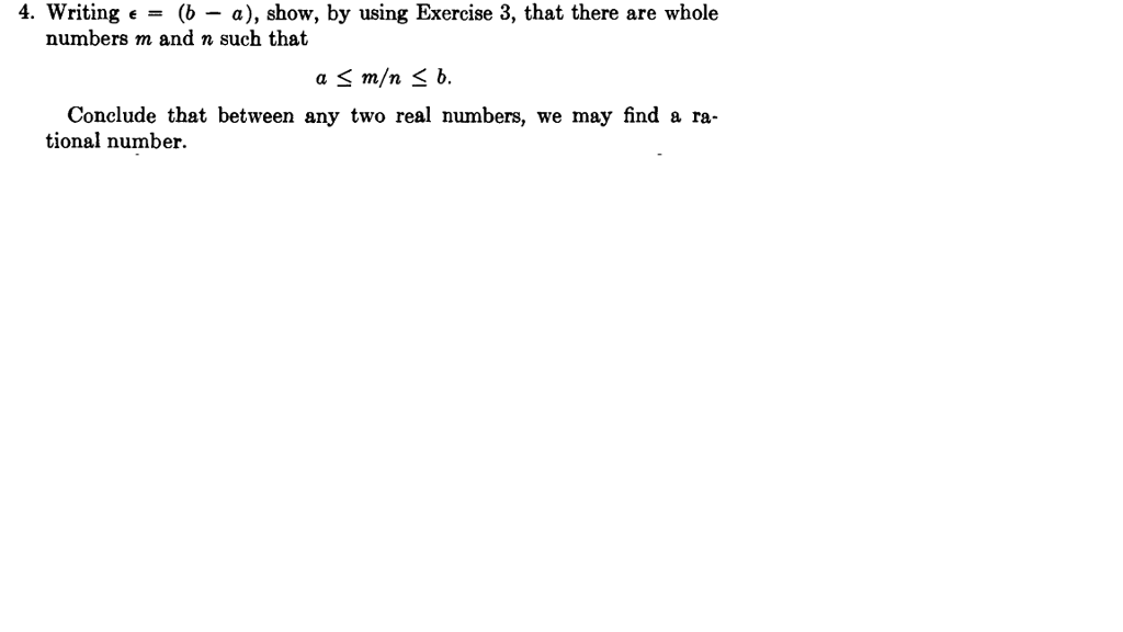 Solved excercise 3: If epsilon is a positive real number, | Chegg.com