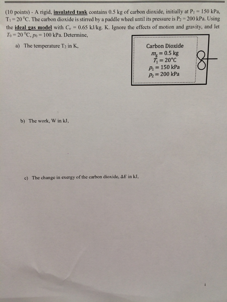 Solved (10 points) - A rigid, insulated tank contains 0.5 kg | Chegg.com