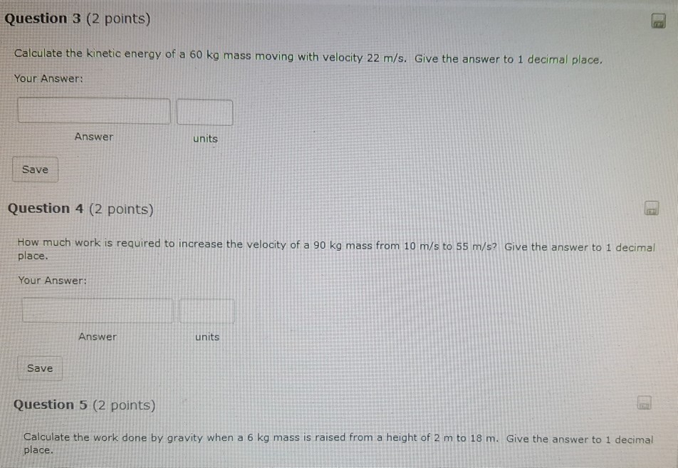 Solved Question 3 (2 points) calculate the kinetic energy of | Chegg.com