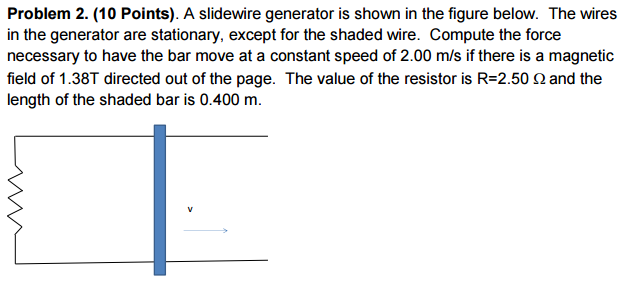 Solved A slidewire generator is shown in the figure below. | Chegg.com