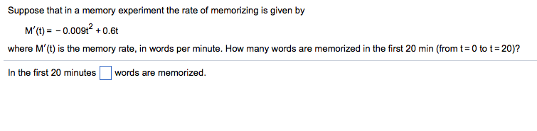 Solved Suppose that in a memory experiment the rate of | Chegg.com