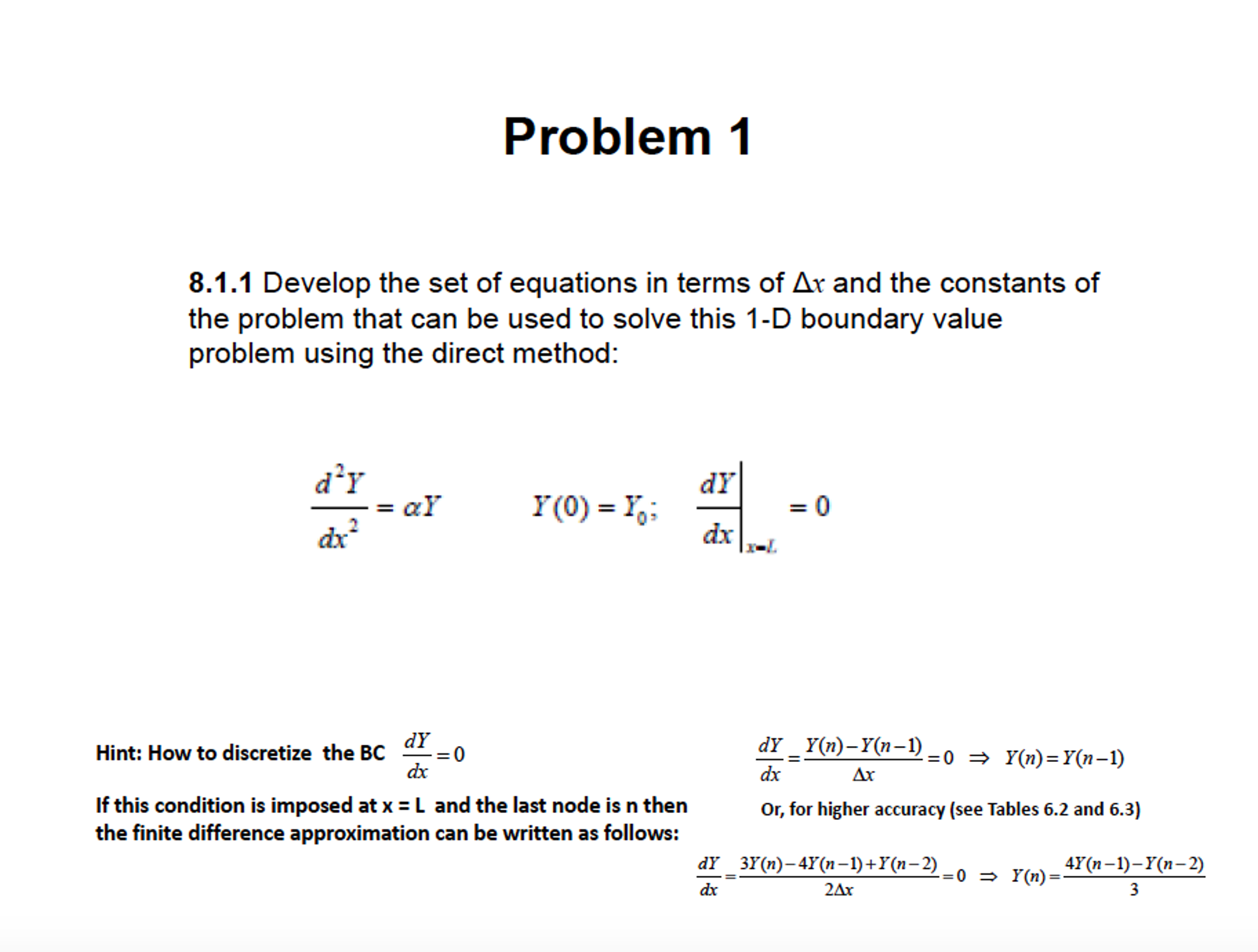 Develop the set of equations in terms of Delta x and | Chegg.com
