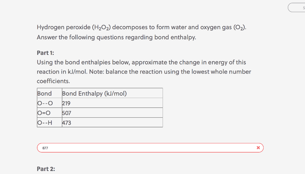 Solved Hydrogen peroxide (202) decomposes to form water and | Chegg.com
