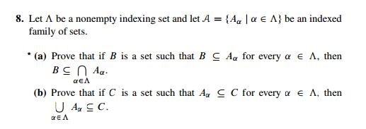 Solved Let A be a nonempty indexing set and let A = | Chegg.com