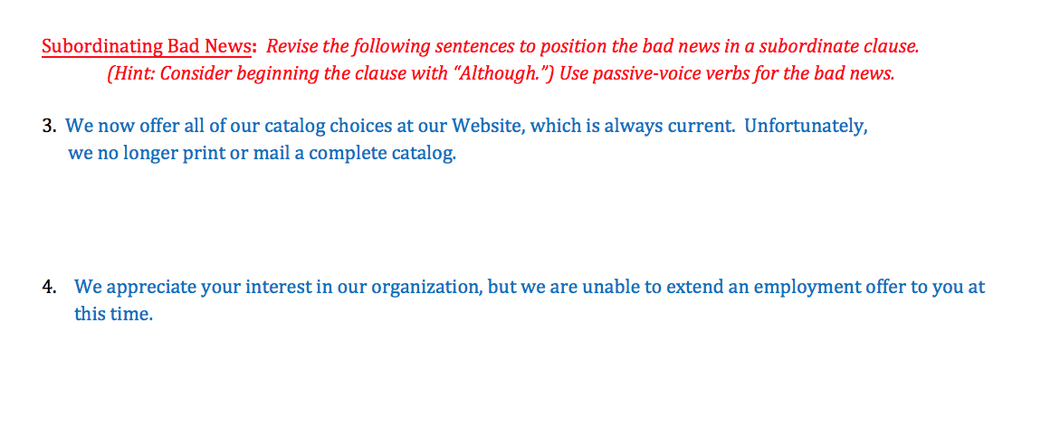 Bad Choices Sentences