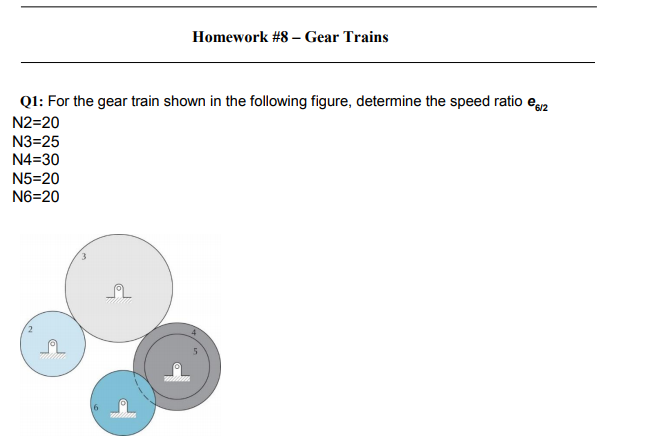 Solved Homework #8-Gear Trains Q1: For the gear train shown | Chegg.com