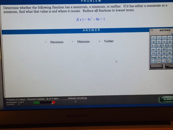 Solved Determine whether the following function has a | Chegg.com