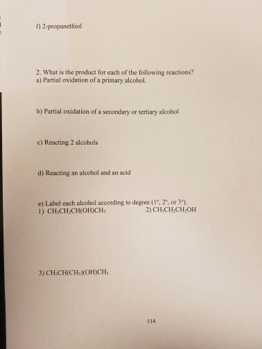 Solved 2-propanethiol What is the product for each of the | Chegg.com