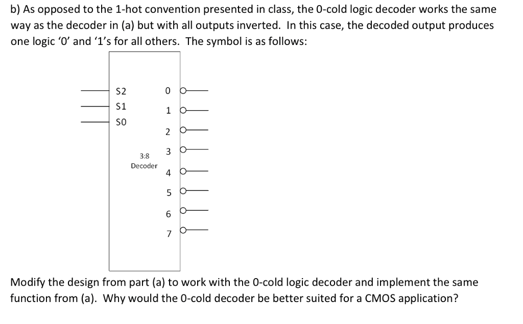 Solved 5) a) Using a 3:8 binary decoder (shown below) with | Chegg.com