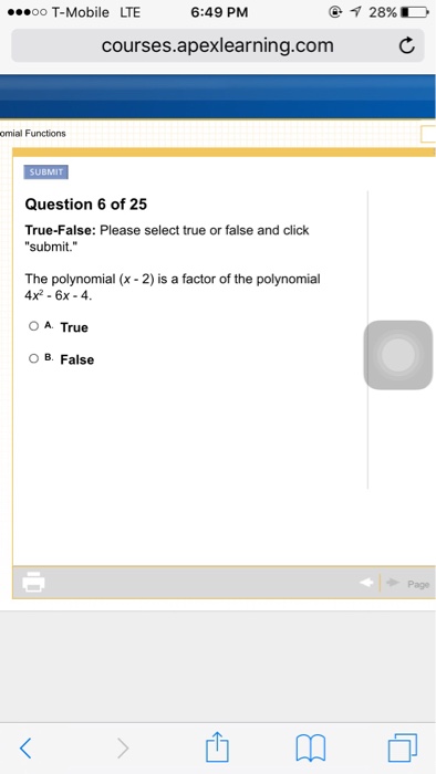 Solved True-False: Please select true or false and click | Chegg.com