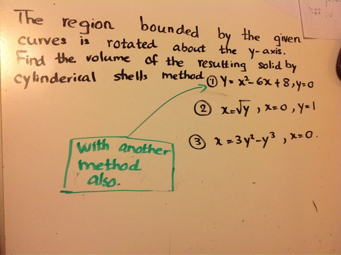 Solved The region bounded by the given curves is rotated | Chegg.com