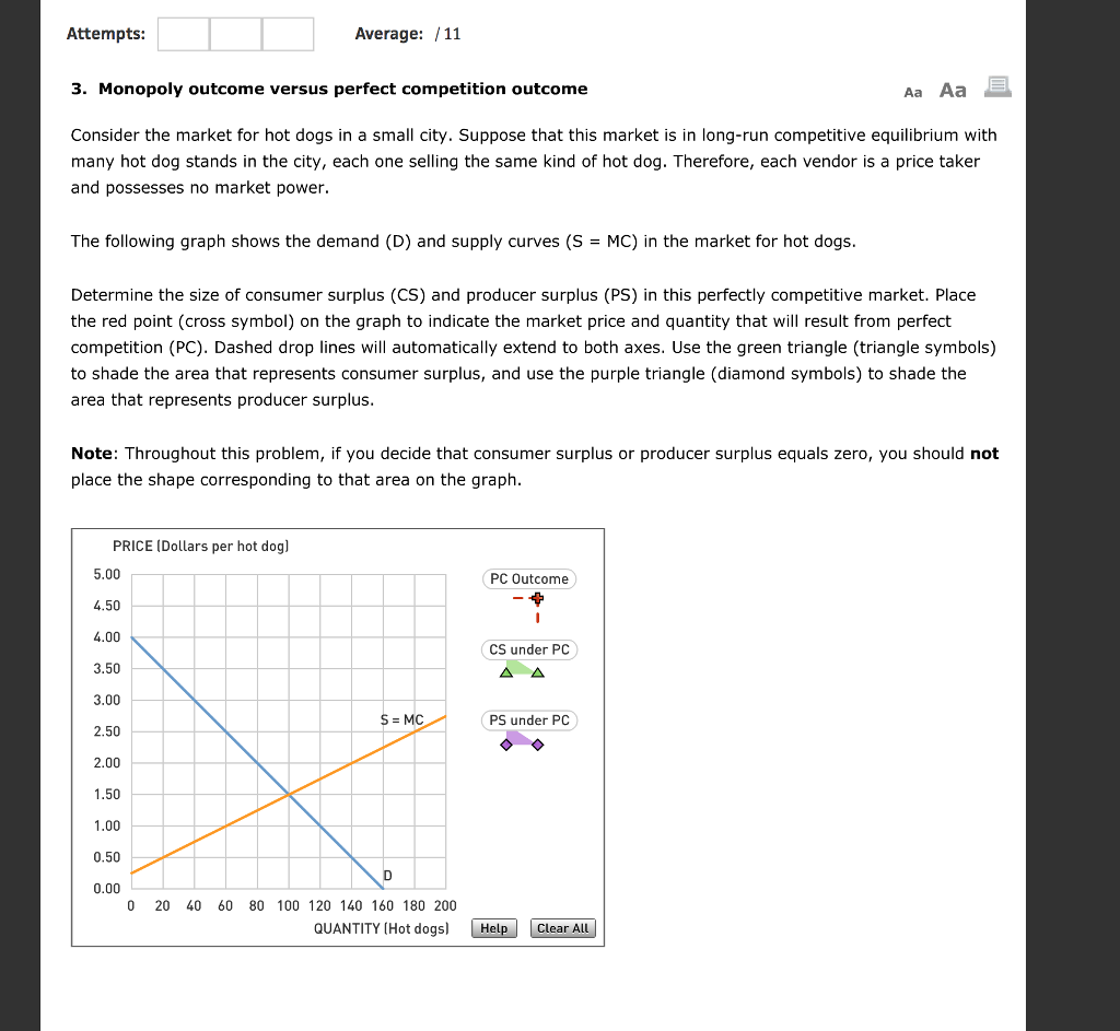 Solved Attempts Average: /11 3. Monopoly outcome versus | Chegg.com