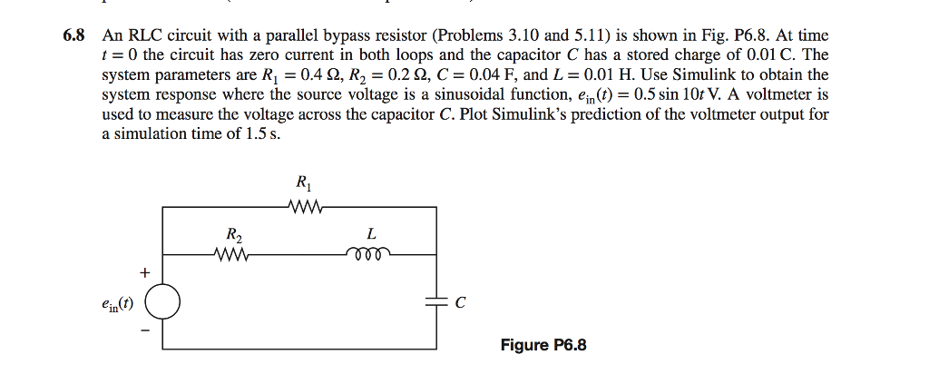 Solved An RLC circuit with a parallel bypass resistor | Chegg.com
