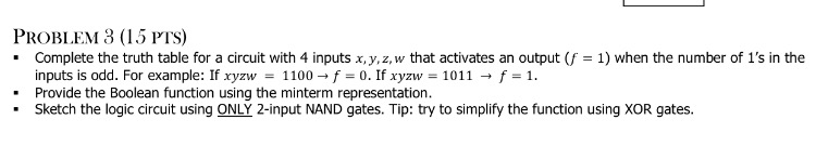 Solved Complete the truth table for a circuit with 4 inputs | Chegg.com