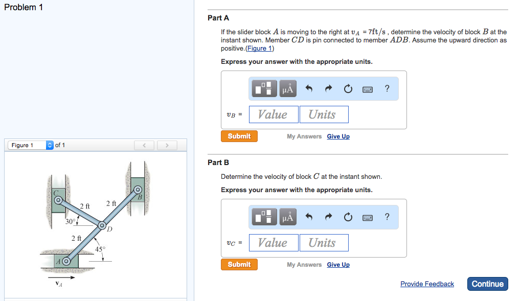 Solved Part A If the slider block A is moving to the right | Chegg.com