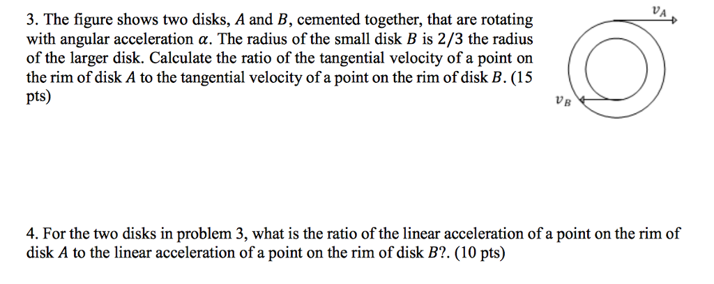 Solved VA 3. The figure shows two disks, A and B, cemented | Chegg.com