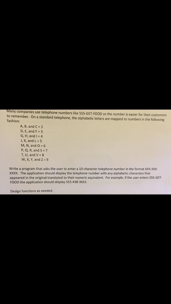 Solved Many companies use telephone numbers like | Chegg.com